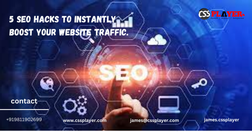 5 SEO Hacks to Instantly Boost Your Website Traffic. | CSS Player